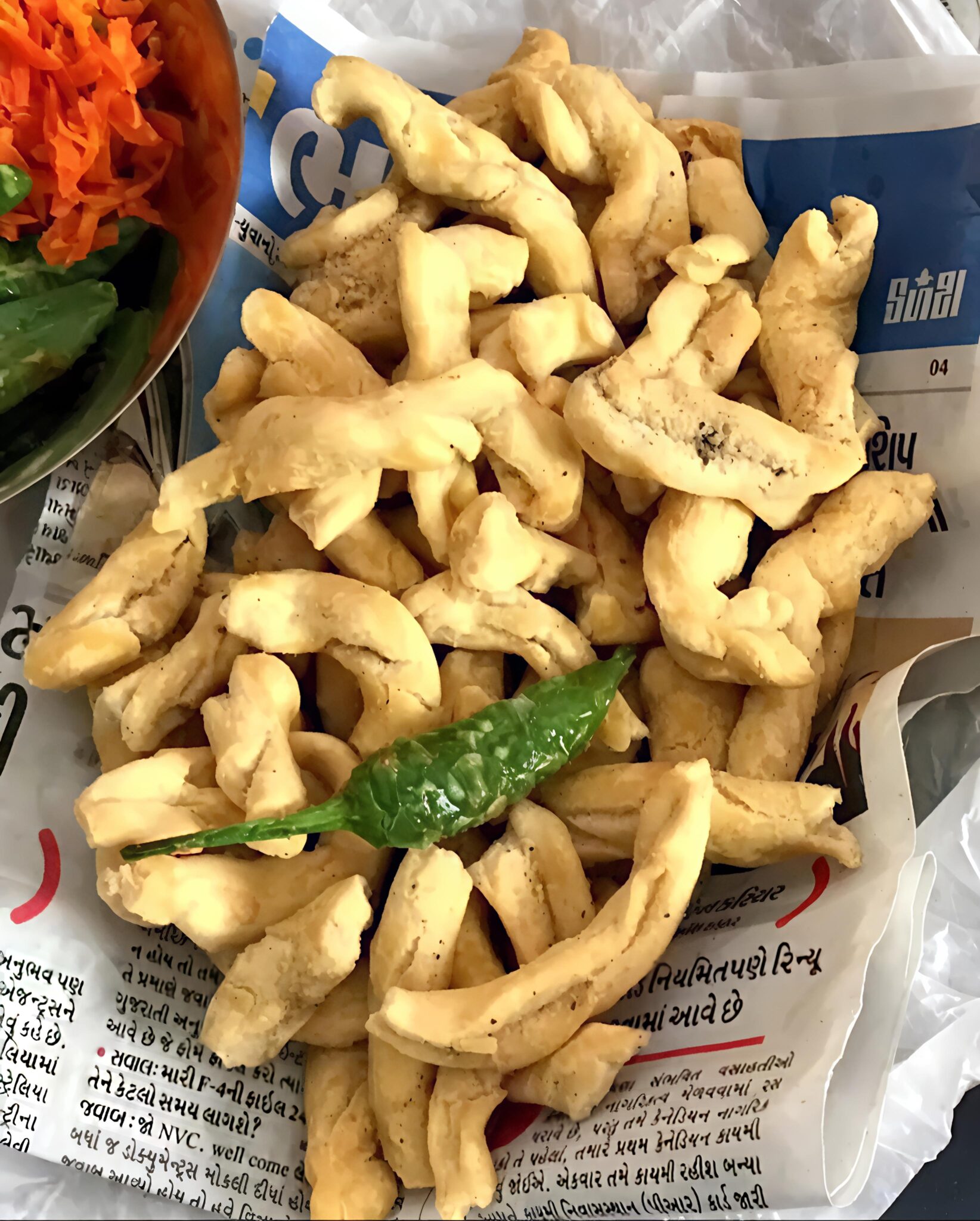 Gathiya ( ગાંઠિયા ) Recipe | Soft Gram Flour Sticks - Gujratieats.com
